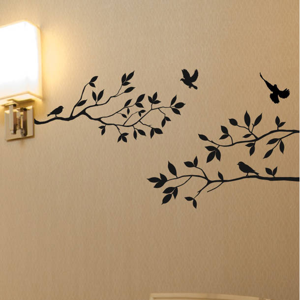 Isabelle & Max™ Tree Branches with Leaves and Love Birds Wall Decal ...