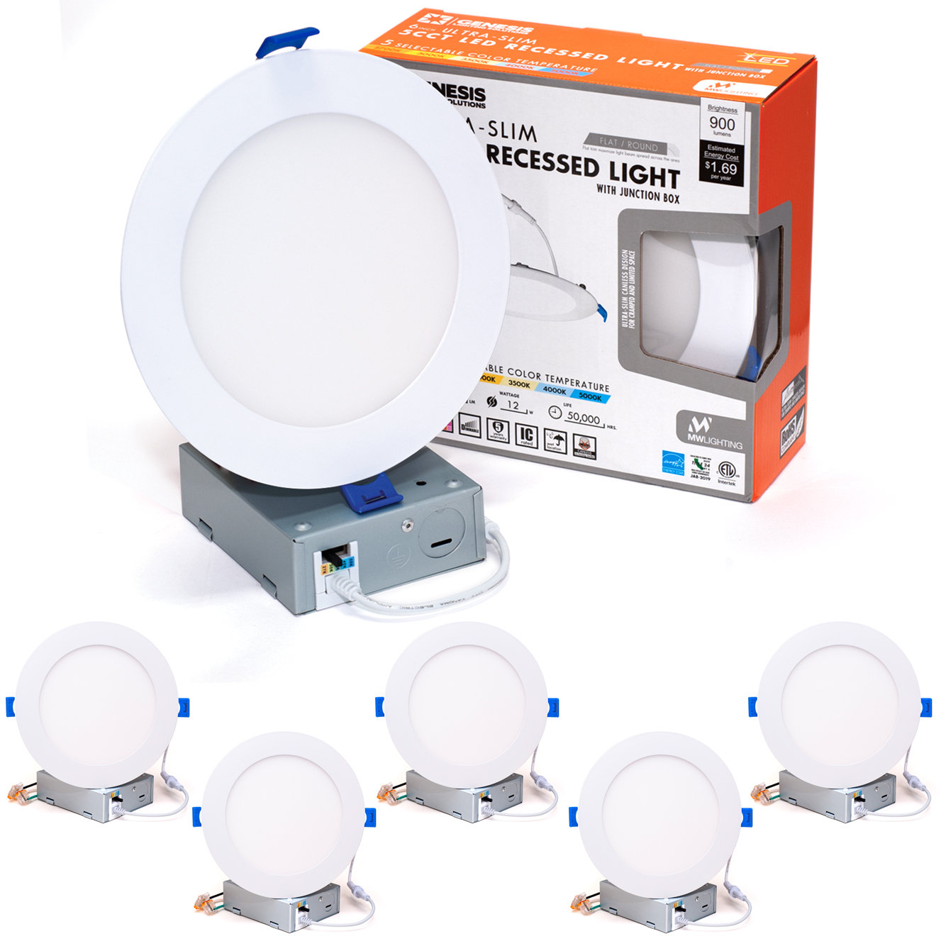 MW LIGHTING 6 Inch Canless 5 Selectable Color Temperature Ultra-Slim ...