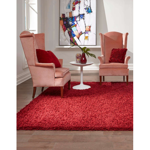 Ebern Designs Angeline Performance Cherry Red Rug & Reviews | Wayfair