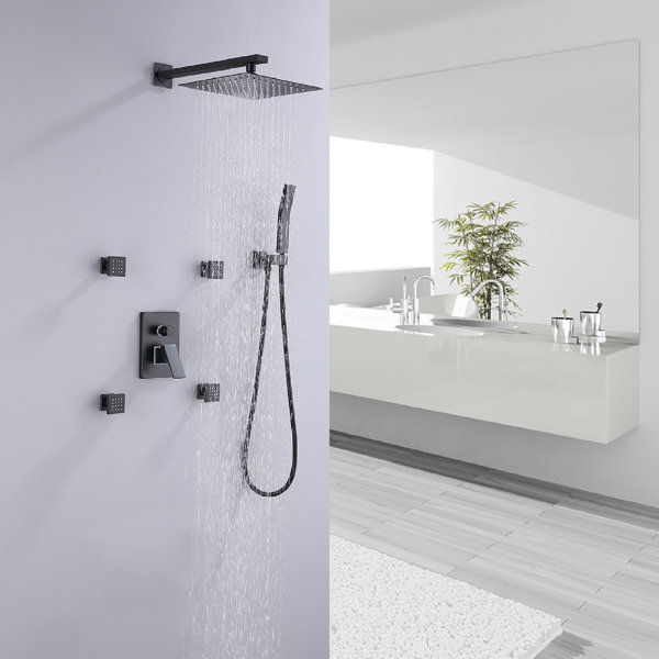 Selected Rain Shower System Ceiling Mount Rain Shower Head With 4 Body ...