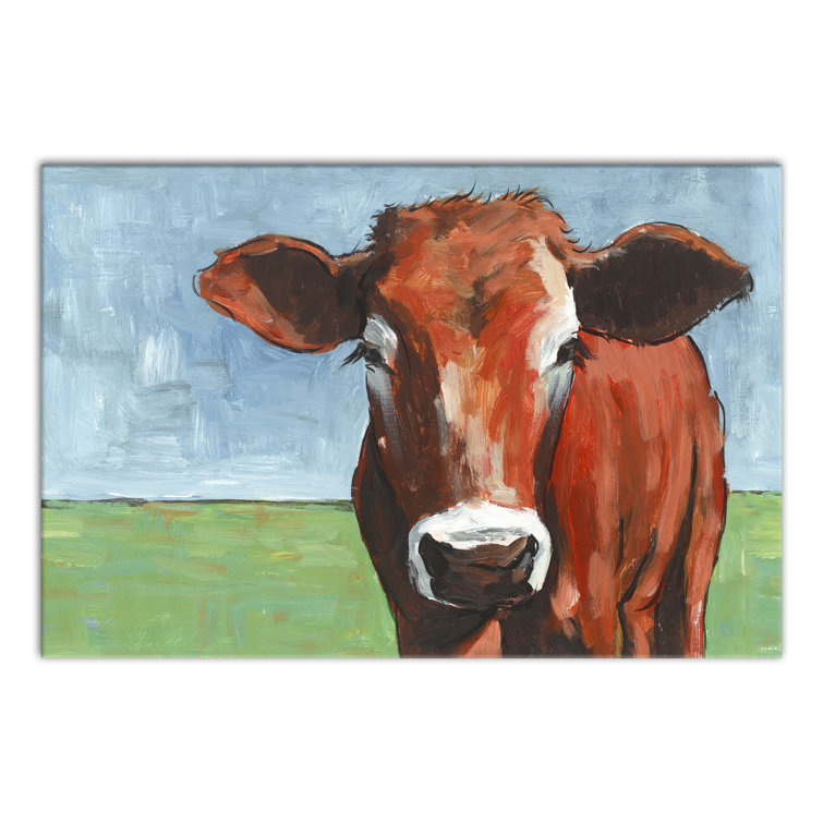August Grove® Big Cow On Canvas Painting & Reviews | Wayfair