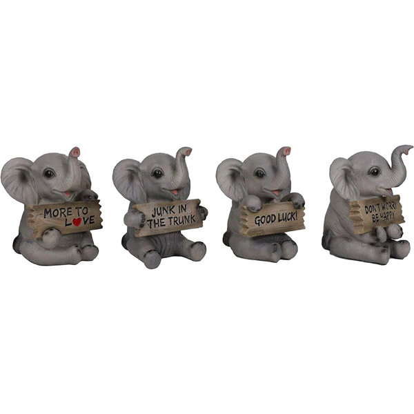 Trinx 4 Piece Hamsa Baby Elephants Holding Signs with Funny Sayings ...