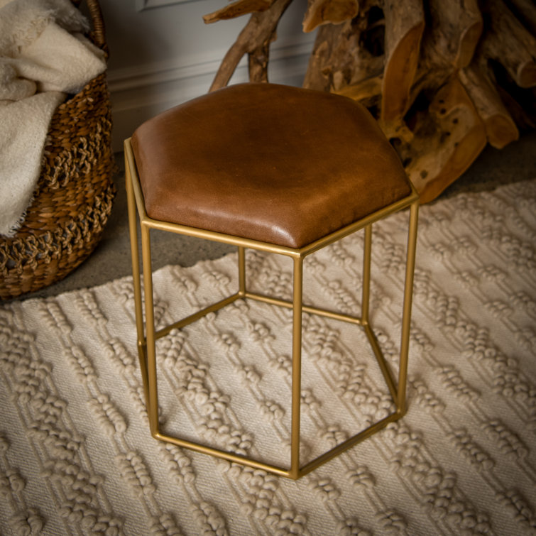 Mercury Row® Bowdon 17'' Tall Brass Vanity Stool | Wayfair