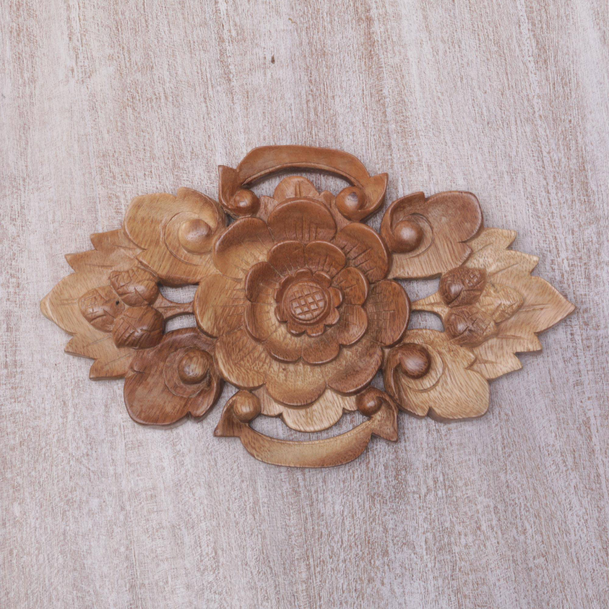 Astoria Grand Lotus Crest Wood Wall Décor | Wayfair