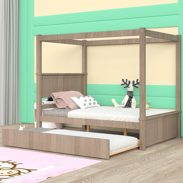 Isabelle & Max™ Luff Full Canopy Bed with Trundle | Wayfair