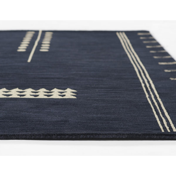 AllModern Sameer Handmade Wool Navy/Sand Rug & Reviews | Wayfair