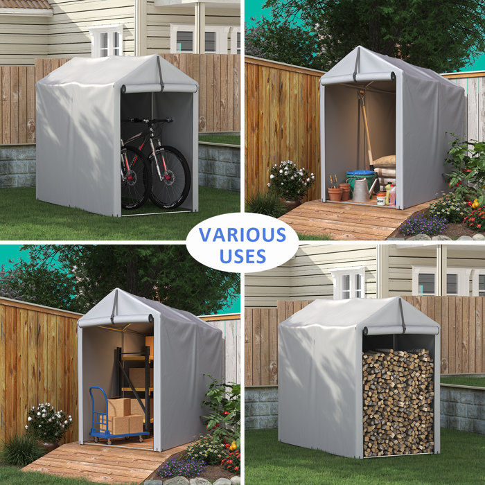 Homall 3 ft. 1 in. W x 5 ft. 10 in. D Portable Storage Shed & Reviews ...