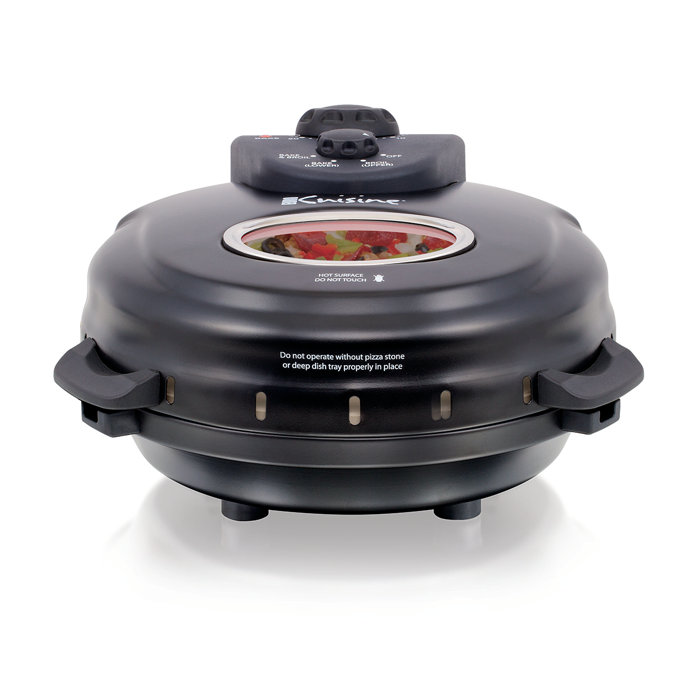 Euro Cuisine Electric Rotating Countertop Pizza Oven with Lid & Reviews ...