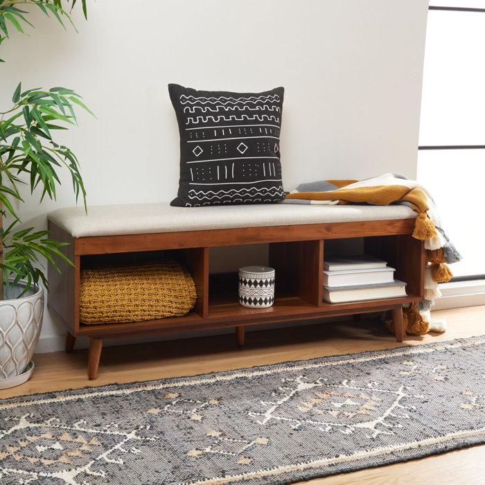 Mercury Row® Hungate Wood Shelves Storage Bench & Reviews | Wayfair