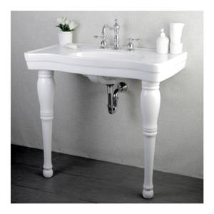 Kingston Brass Imperial White/Polished Brass Ceramic Specialty Console ...