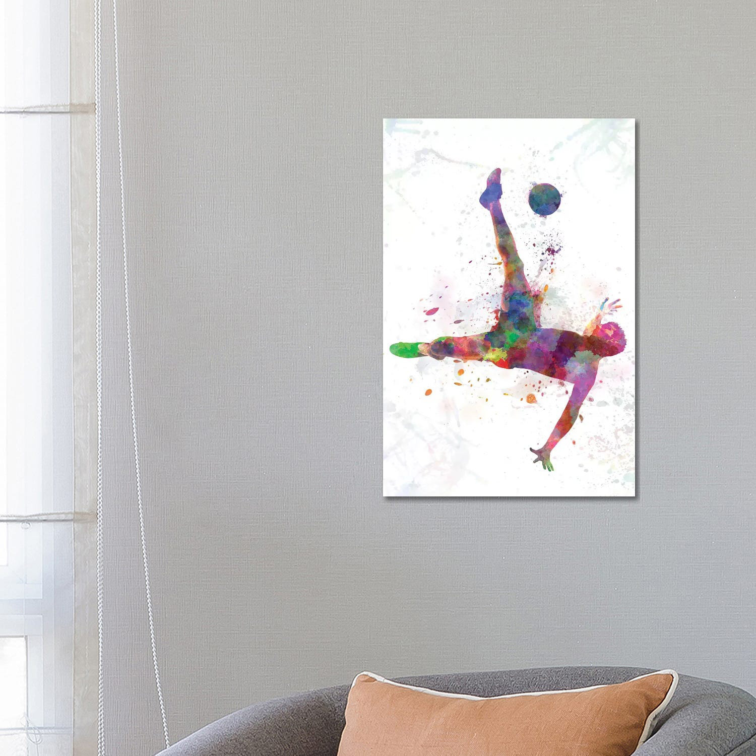 Bless international Man Soccer Football Player Flying Kicking IV On ...