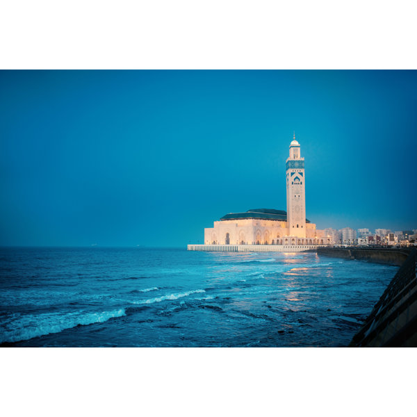 Highland Dunes The Largest Mosque In Morocco During A Sunset - Wrapped ...