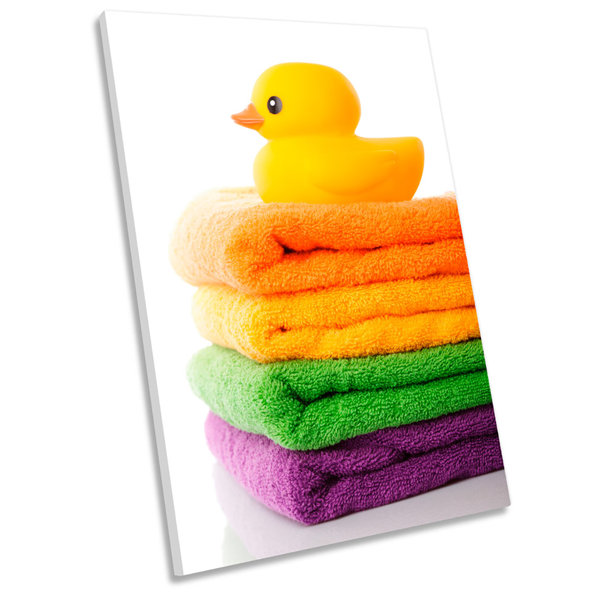 17 Stories X0170 Rubber Duck Towels Bathroom - Wrapped Canvas ...
