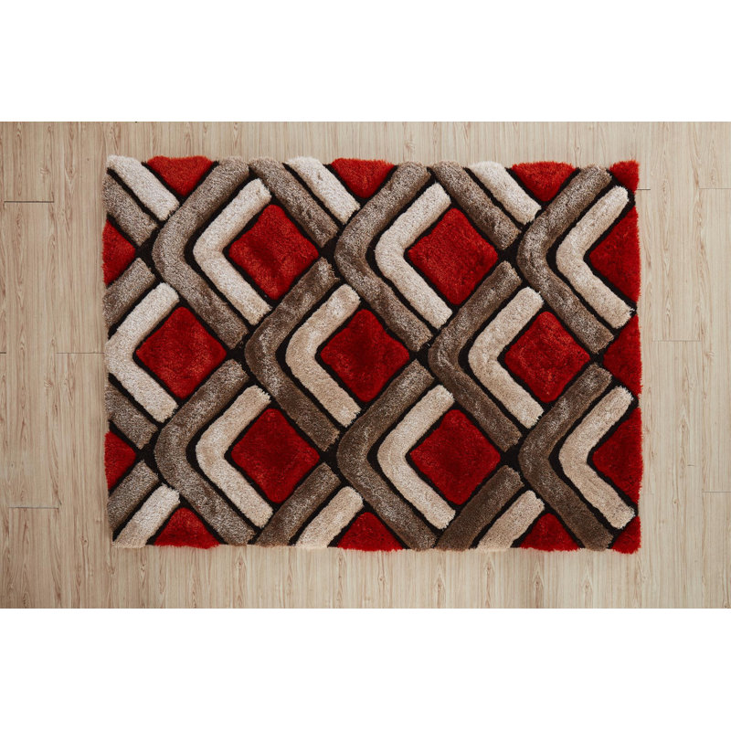 Latitude Run® Corey-Leigh Performance Orange/Brown Rug | Wayfair