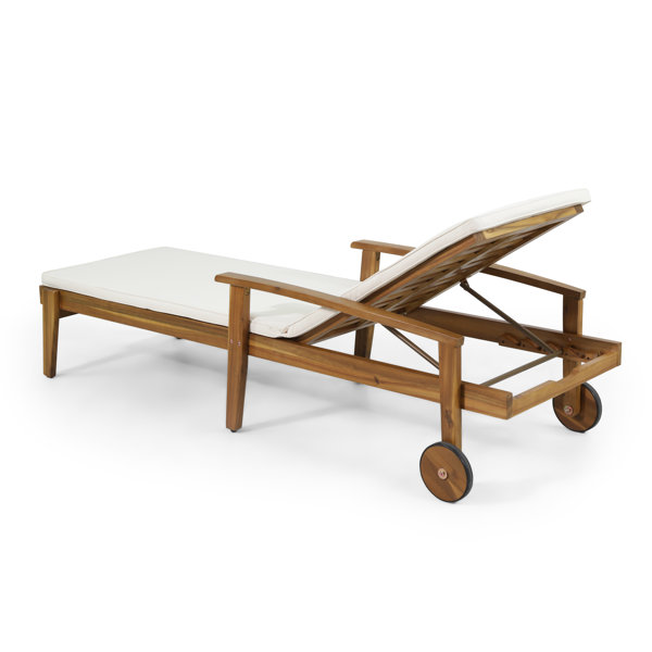 Laurel Foundry Modern Farmhouse Strausbaugh Outdoor Acacia Chaise ...