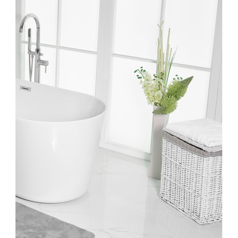 Ebern Designs Jakeil 71'' x 31.4'' Freestanding Soaking Acrylic Bathtub ...