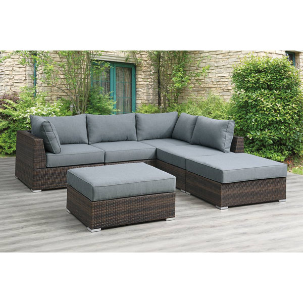 Latitude Run® Molrmon 132'' Wide Outdoor L-Shaped Patio Sectional ...