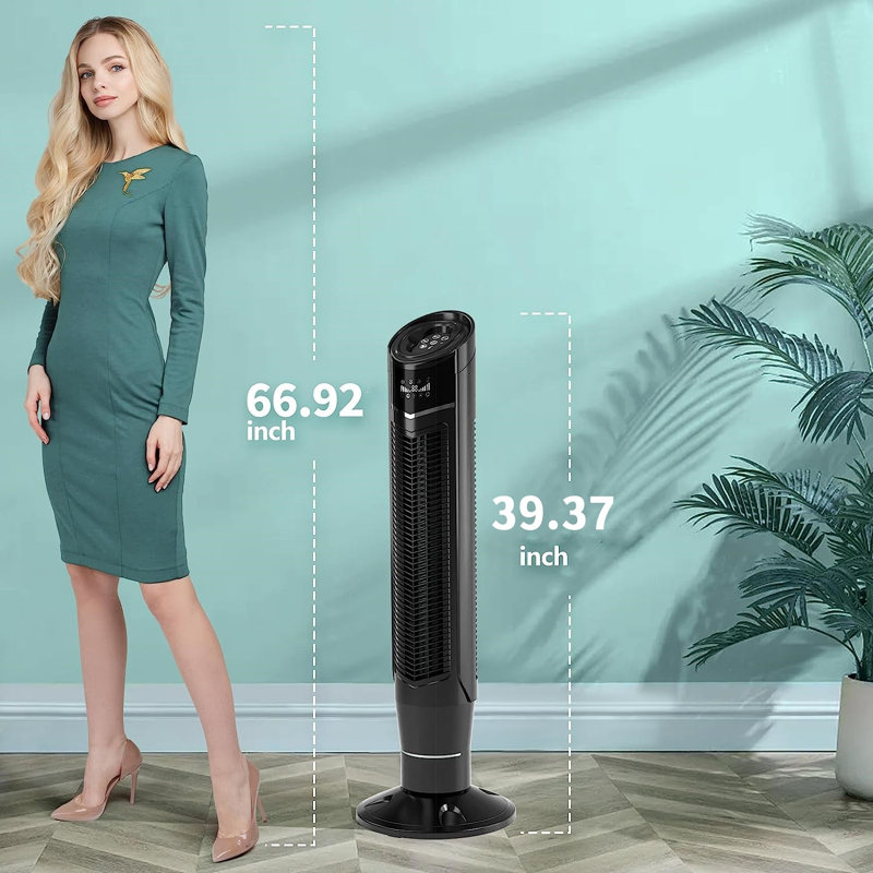 R.W.FLAME 39.37''HX12.6''WX12.6''D Portable Oscillating Tower Fan with ...