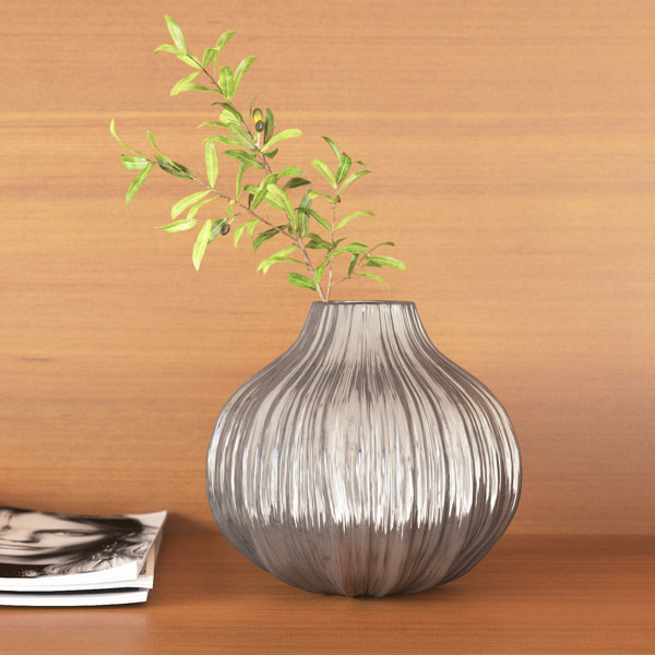 Metallic-silver-vase | Wayfair