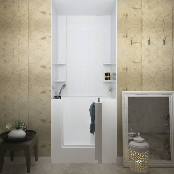 Therapeutic Tubs Mesa 40'' x 31'' Walk-in Soaking Acrylic Bathtub with ...