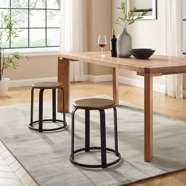 George Oliver Solid Wood 18.5'' Short Stool & Reviews | Wayfair