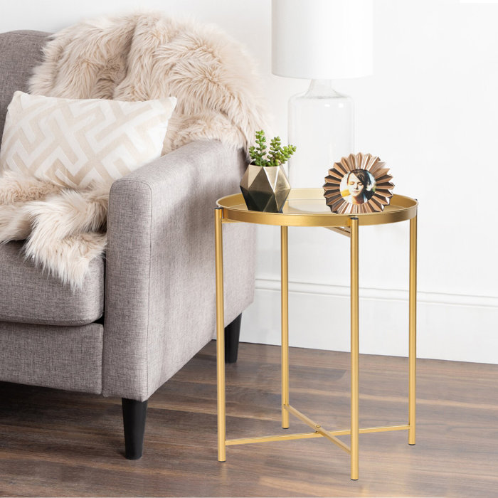 Homebeez 20.5'' Tall Iron Tray Top End Table & Reviews | Wayfair