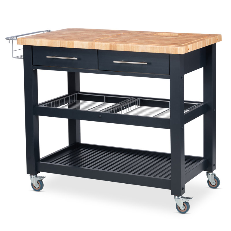 Red Barrel Studio® BIG BLOCK Butcher Block Kitchen Cart & Reviews | Wayfair