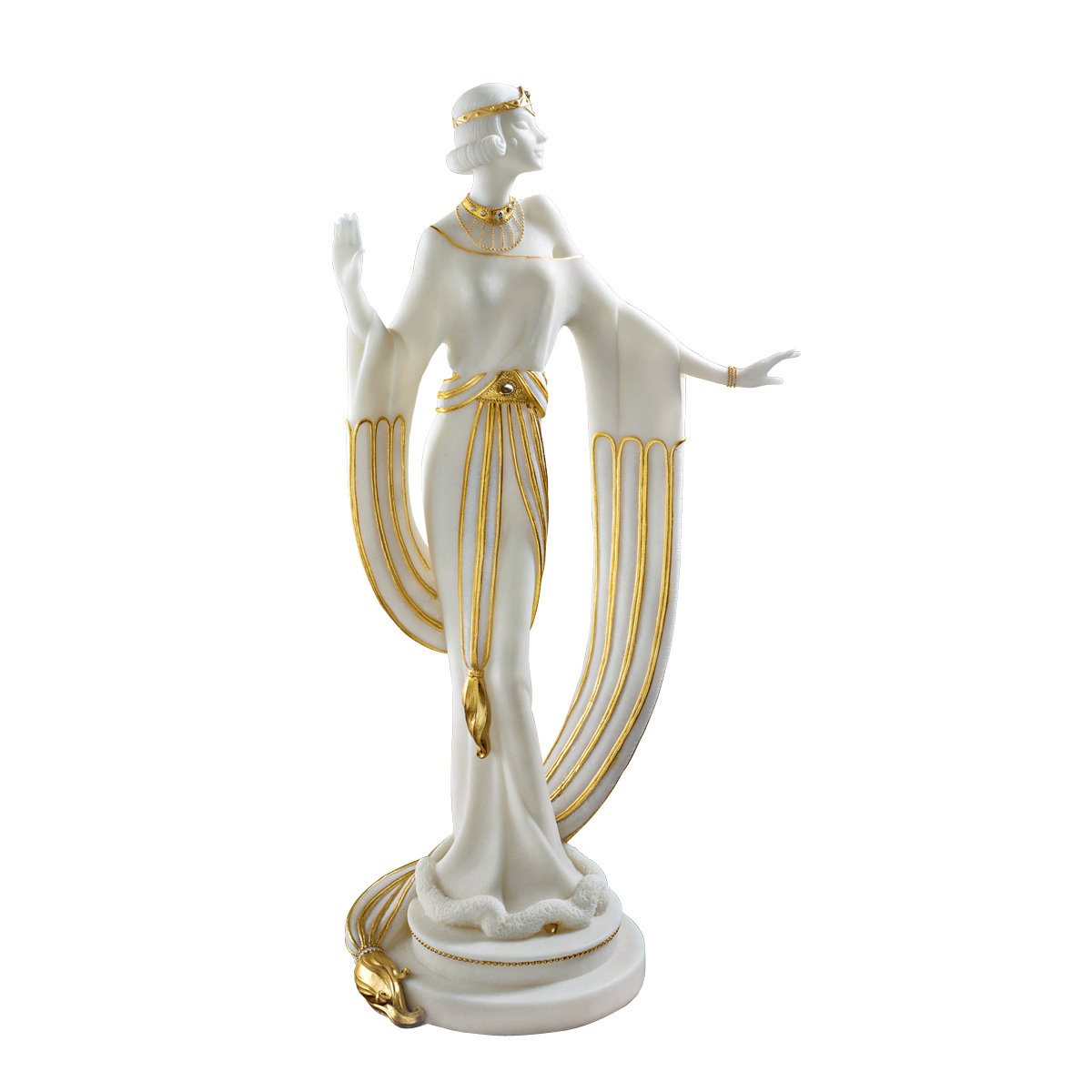 Design Toscano Draped in Gold Art Deco Dancer Figurine & Reviews | Wayfair