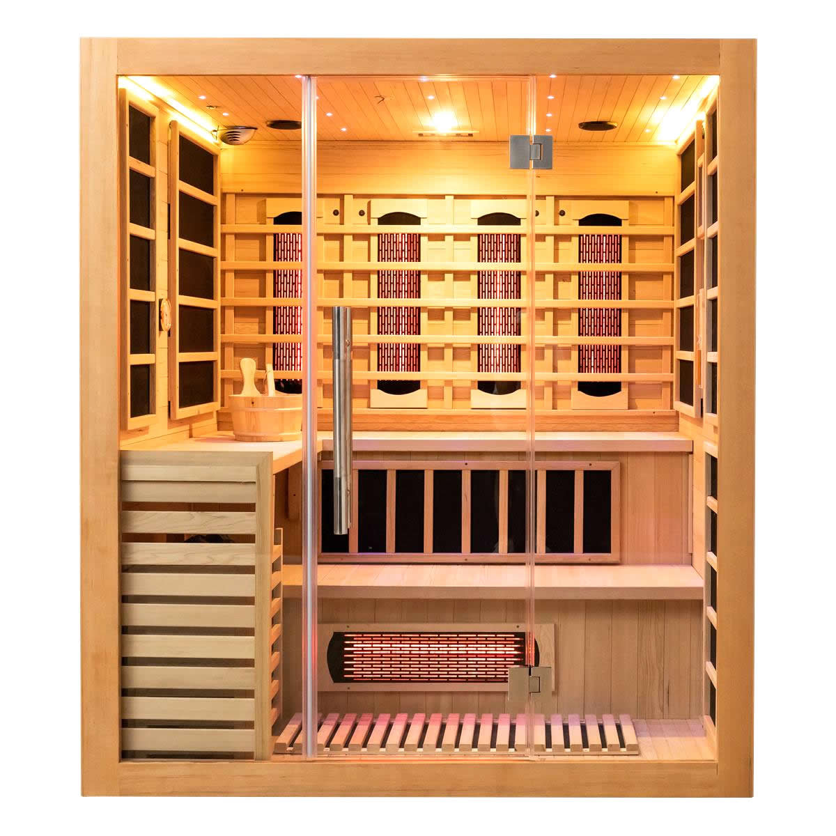 Vidalux 4-5 Person Hybrid Bench Sauna With Traditional & Full Spectrum ...
