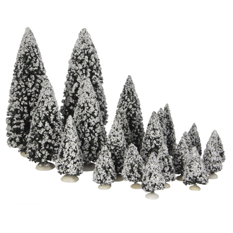 The Seasonal Aisle Christmas Village Miniature Evergreen Trees ...