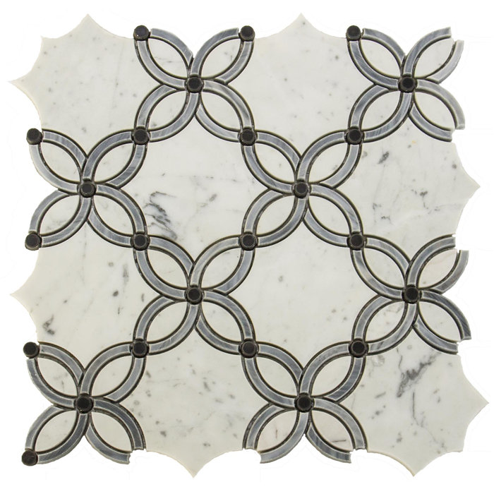 MatrixStoneUSA Water Jet Random Sized Marble Novelty Mosaic Wall ...