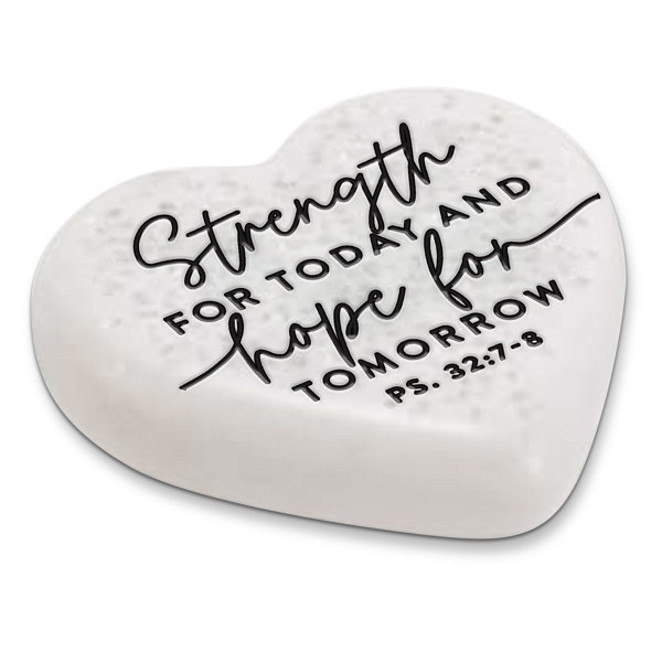 Trinx Daventry Scripture Stone Hope Heart Strength | Wayfair