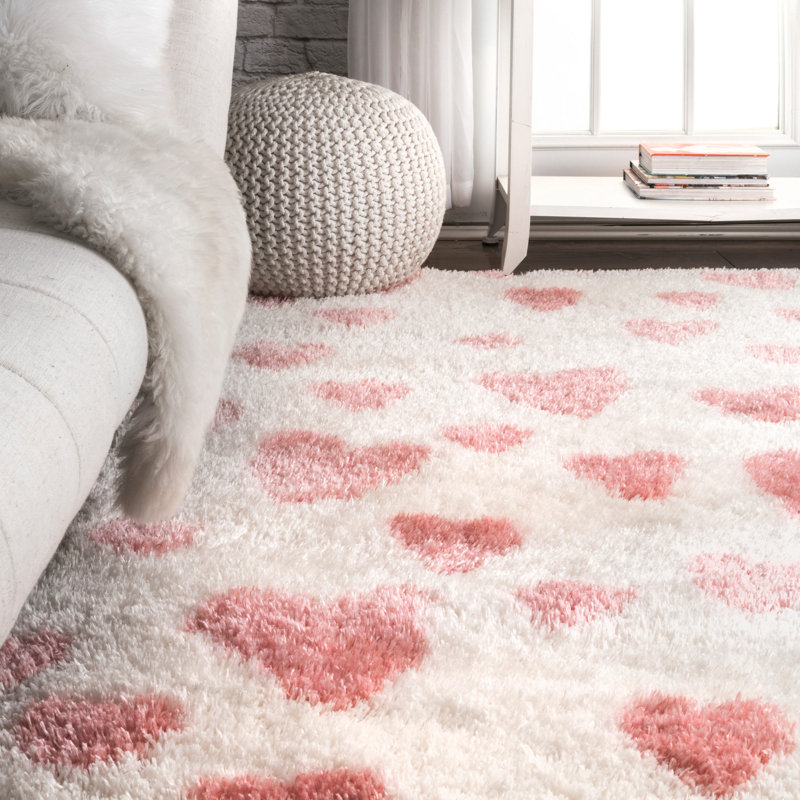 Harriet Bee Becky Geometric Pink/White Area Rug & Reviews | Wayfair