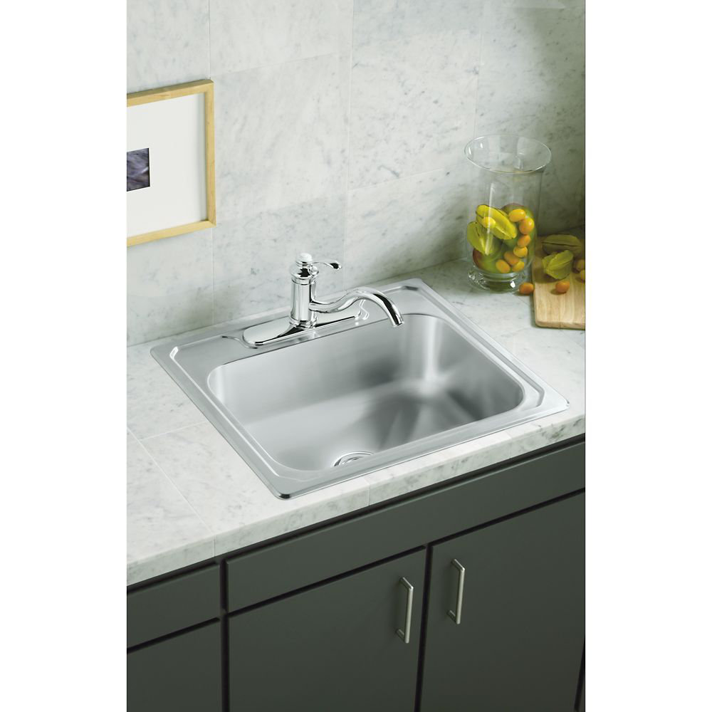 Sterling By Kohler Middleton 22'' W Single Bowl Stainless Steel Drop-In ...