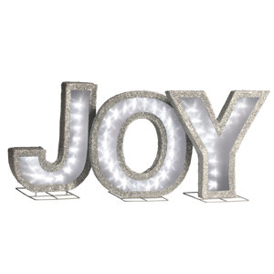 The Holiday Aisle® Pre-Lit JOY Lighted Display & Reviews | Wayfair