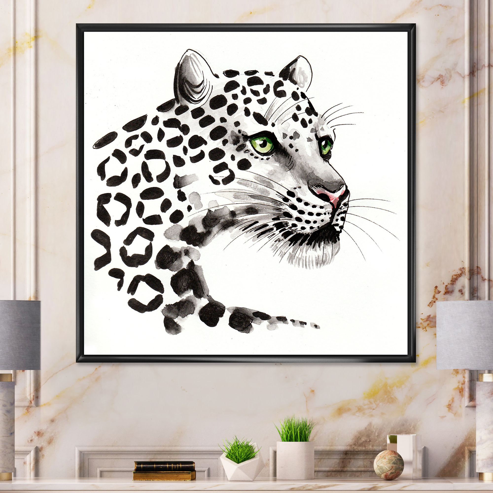 Mercer41 Leopard Head - Print on Canvas | Wayfair