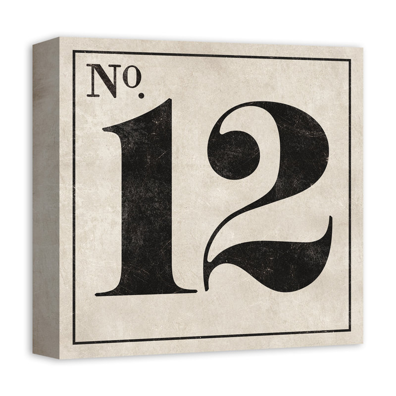 Williston Forge Vintage Number 12 Sign - Wrapped Canvas Textual Art ...