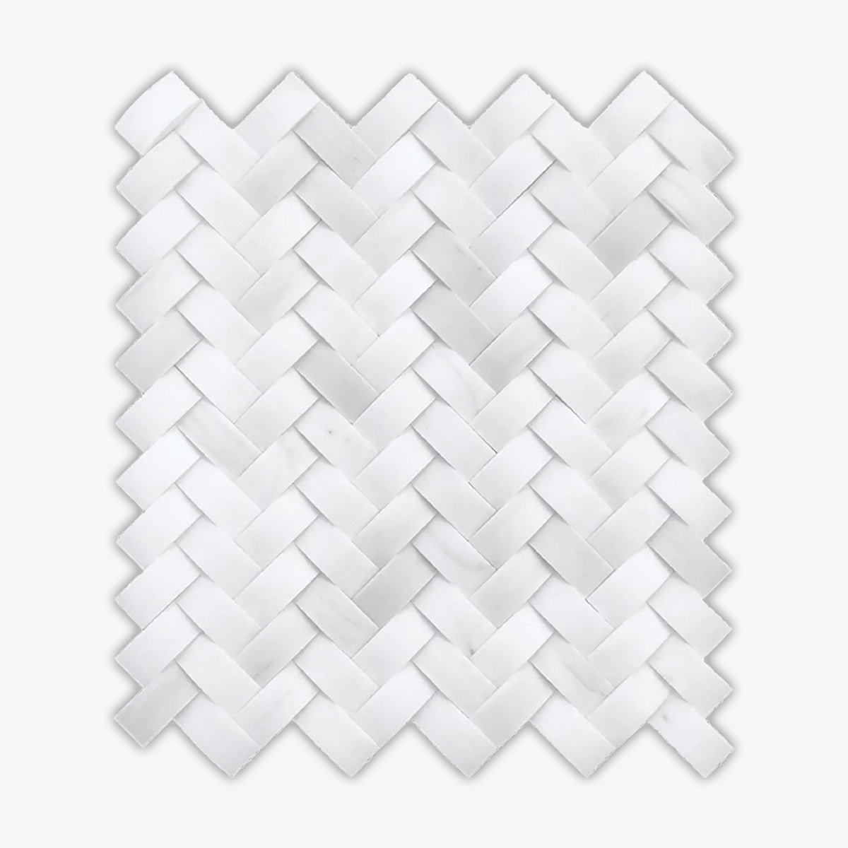 Direct Stone Source Bianco Dolomiti 11" x 12" Marble Herringbone Mosaic ...