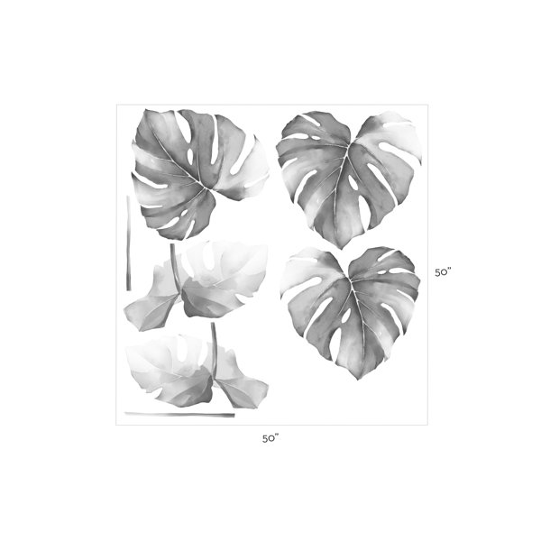 Bayou Breeze Monstera Tropical Jungle Leaves Wall Decal | Wayfair