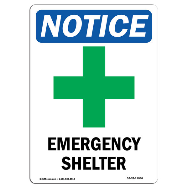 SignMission Emergency Shelter Sign with Symbol | Wayfair