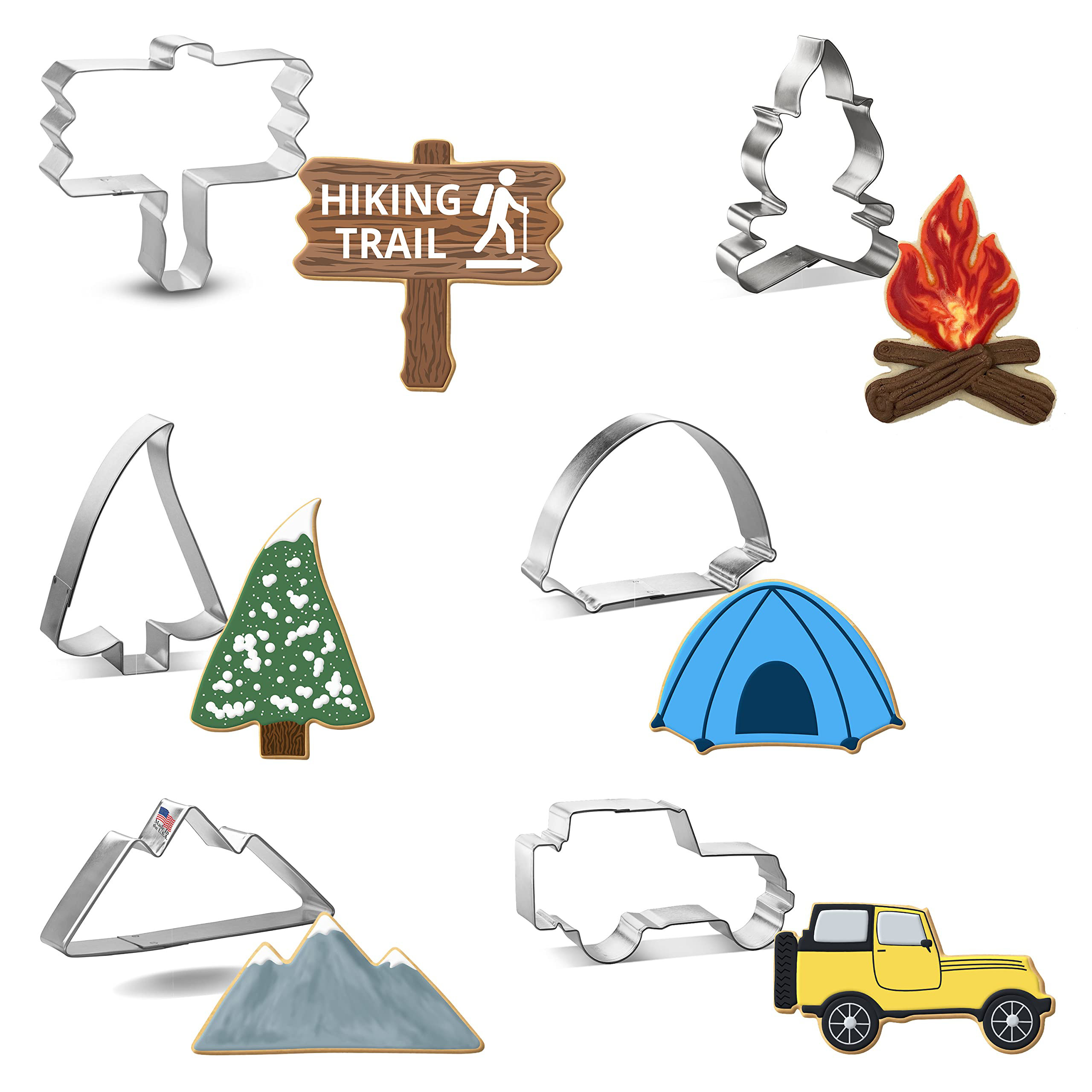 Cookiecutter.Com 6 Piece Mountain Camping Cookie Cutter Set Campfire ...