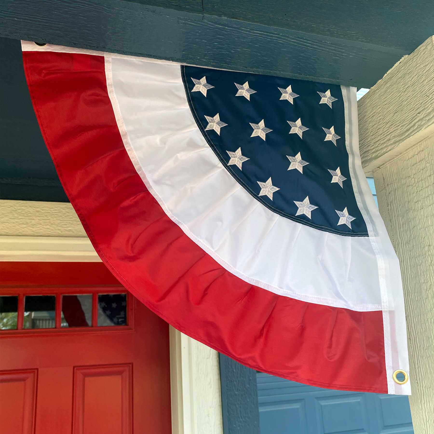 InTheBreeze Patriotic Ruffle Corner Bunting & Reviews | Wayfair