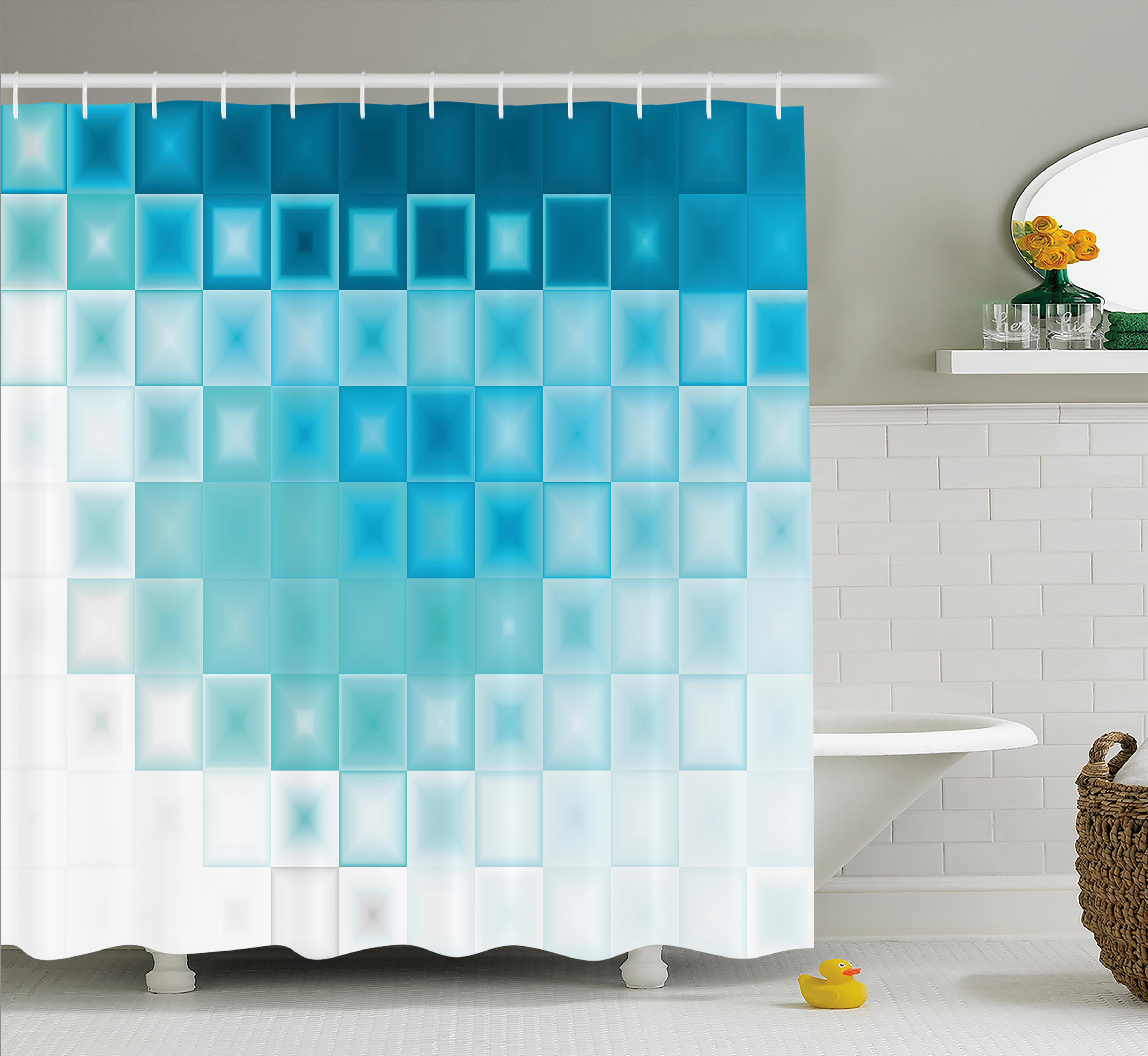 Ebern Designs Hettie Fractal Square Shapes Single Shower Curtain ...