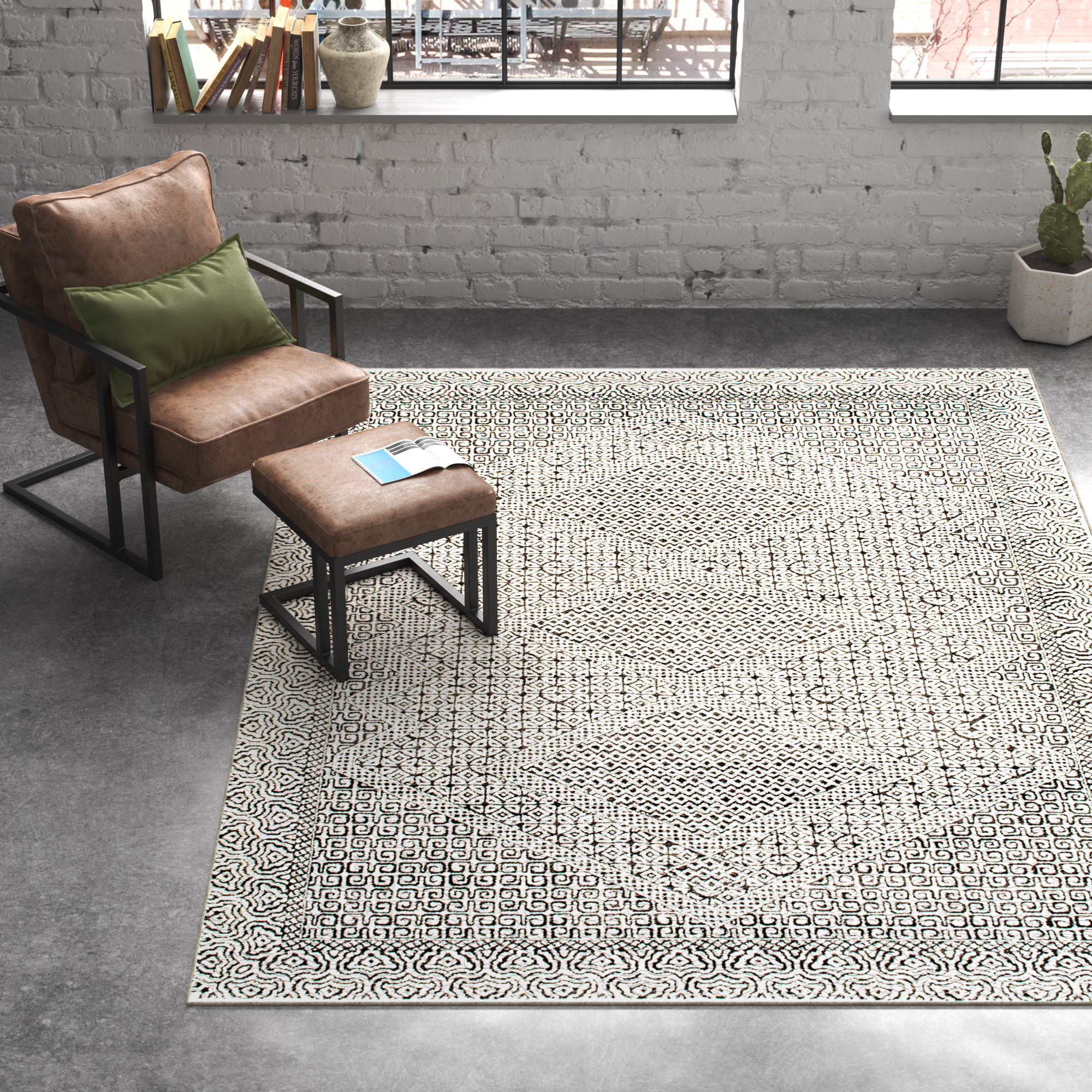Dakota Fields Zayan Moroccan Power Loom Performance Light Gray Rug ...