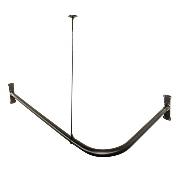 Blooming 62" L - Shaped Wall Mount Shower Curtain Rod | Wayfair