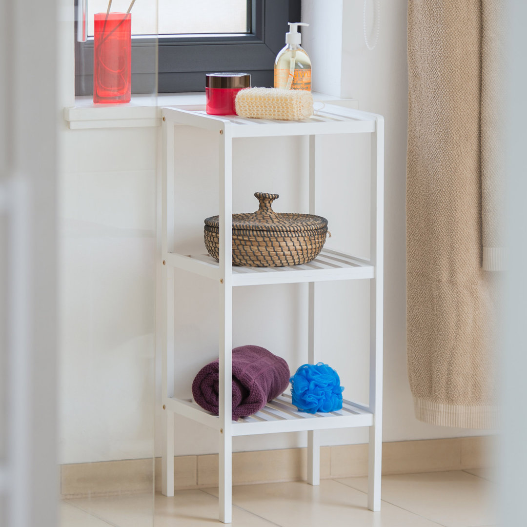 Preisvergleich für 35 x 80 cm Badregal Baeza, in der Farbe Weiß ...