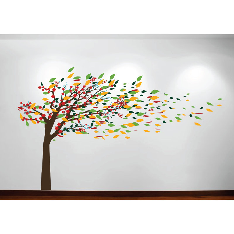 Innovative Stencils Wind Blowing Tree Cherry Blossom Nursery Wall Decal ...