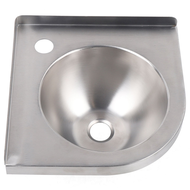 YXSUN 12'' Silver Stainless Steel Circular Corner Bathroom Sink | Wayfair
