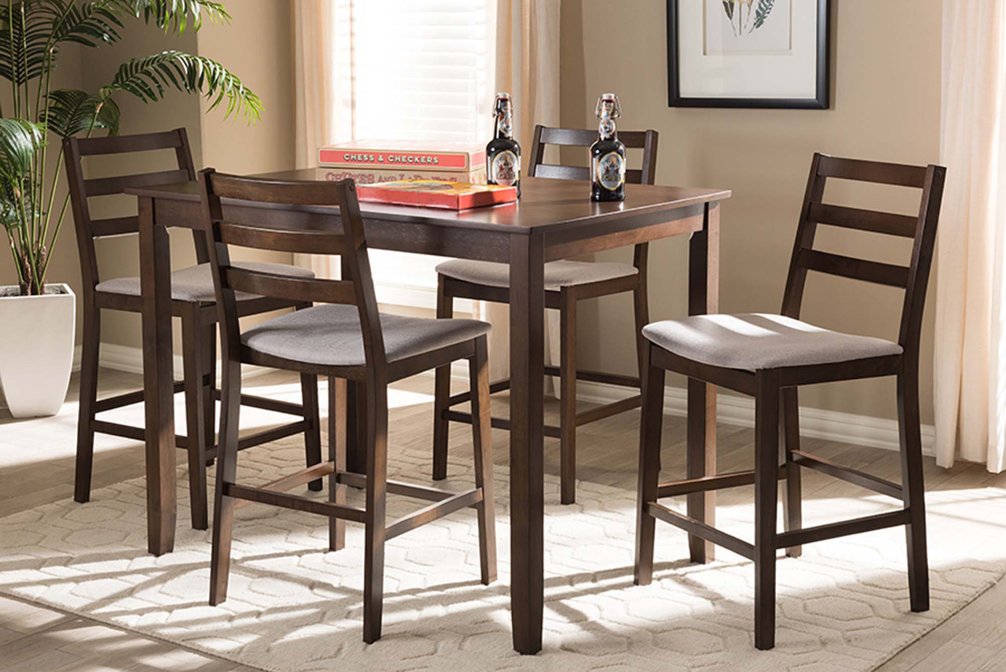 iHome Studio 4 - Person Counter Height Solid Wood Dining Set | Wayfair