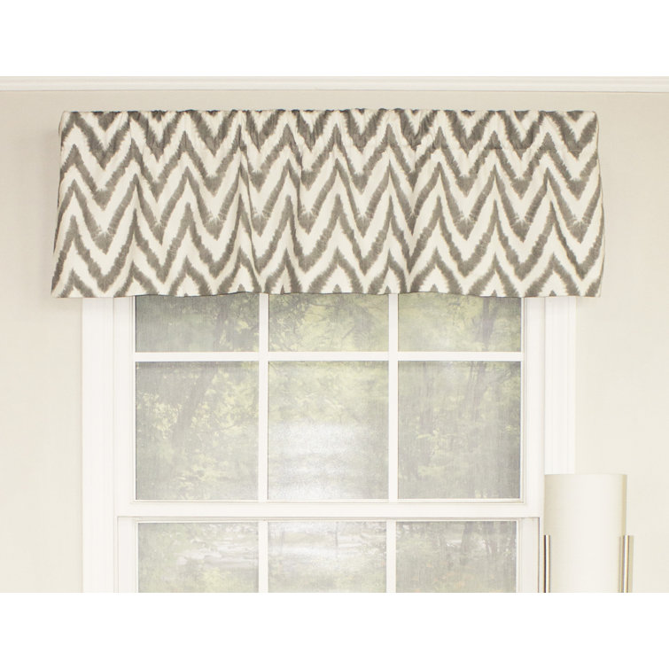 Union Rustic Chevron Cotton Tailored 50'' Window Valance in Storm Gray ...